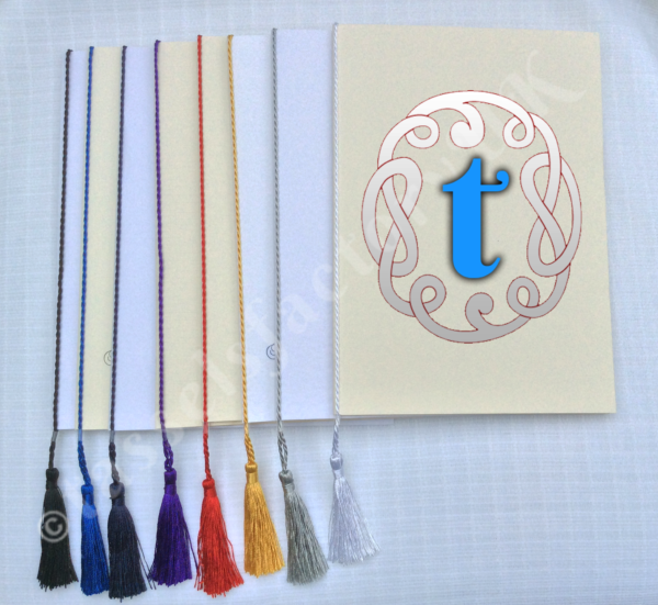A5 Tassels for use in Menu/ order of service Cards Wedding in various 8 ...