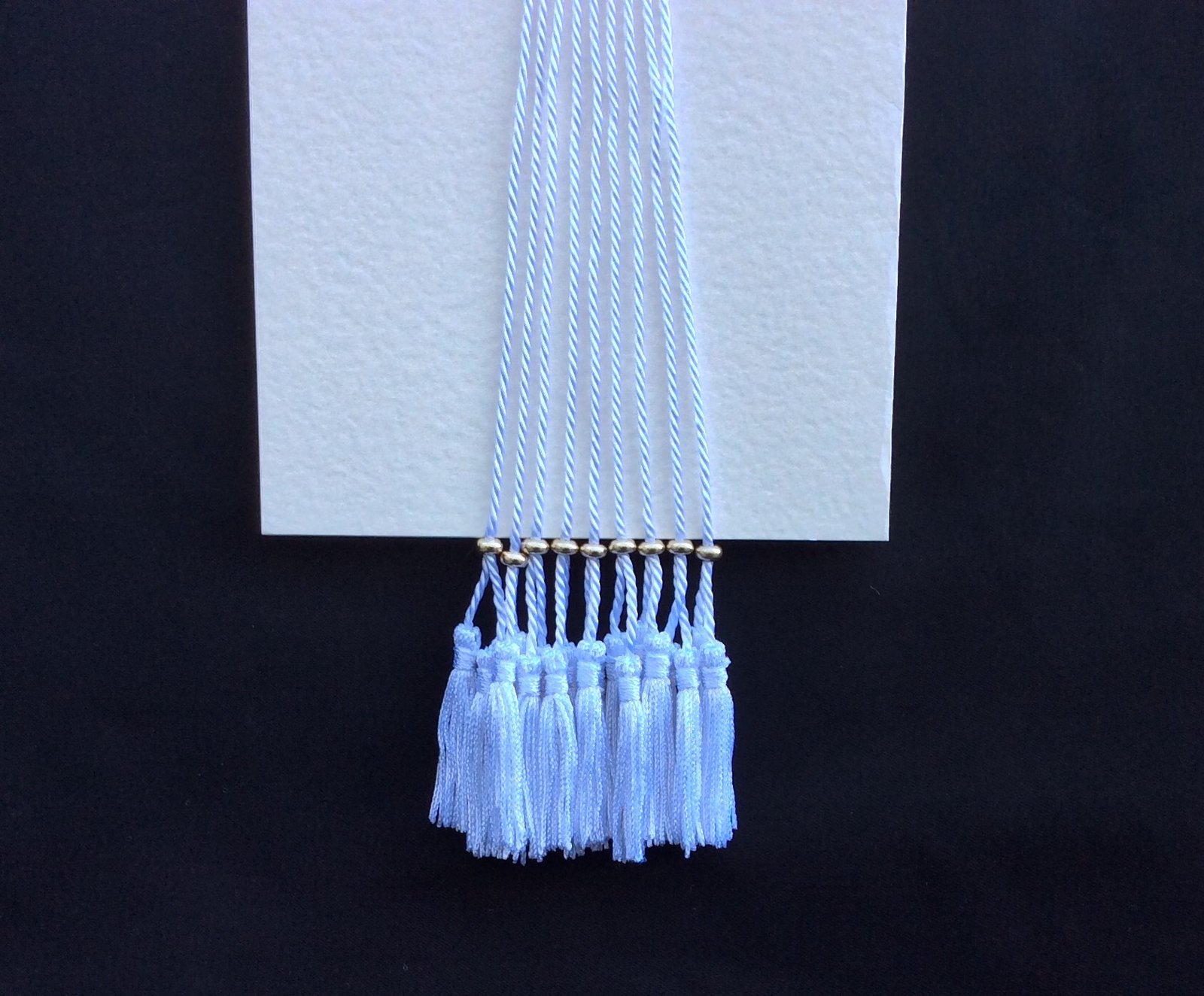 A5 Chainette White Tassel (Luxury Twin Tassels) With Metal Slider for ...